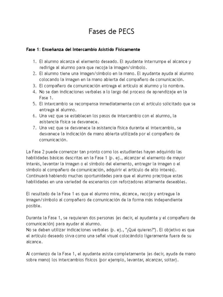 Fases de PECS F | PDF | Los símbolos