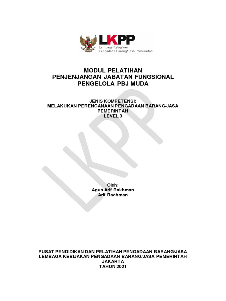 Modul JK Melakukan Perencanaan PBJP Level 3 Versi II | PDF | Karier & Perkembangan | Pengelolaan ...