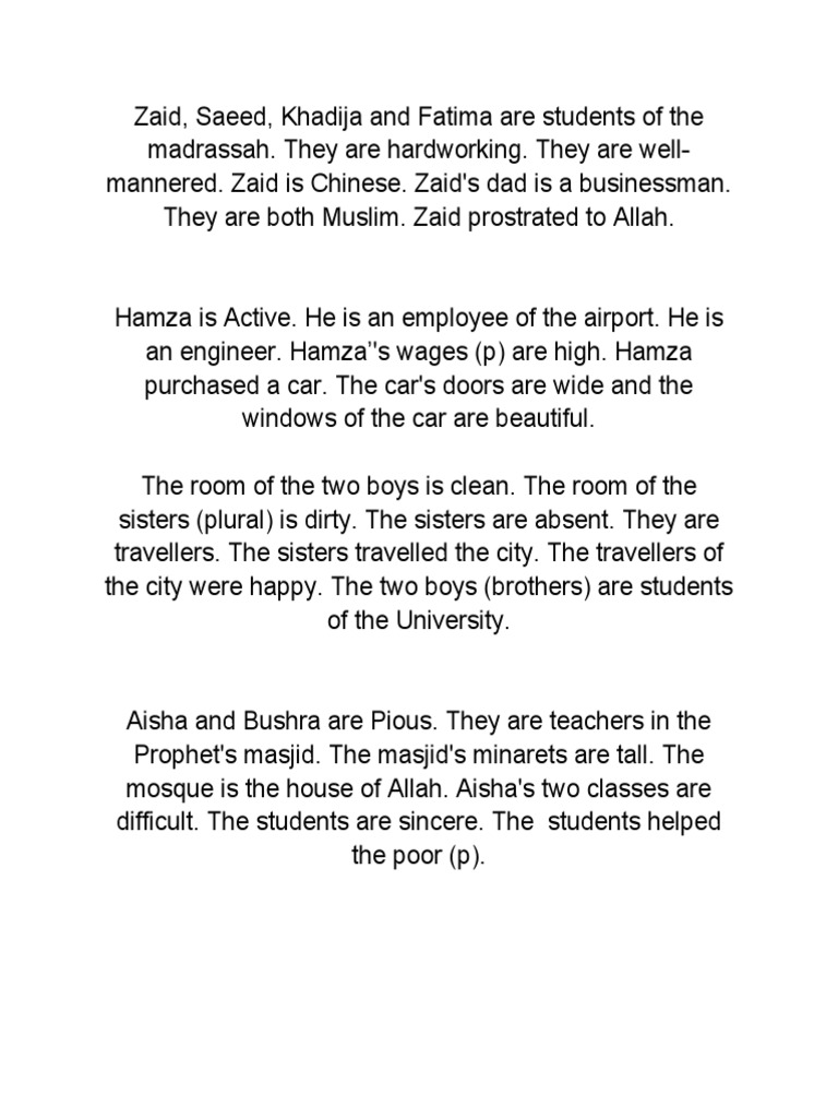 Short Arabic Stories To Translate | PDF