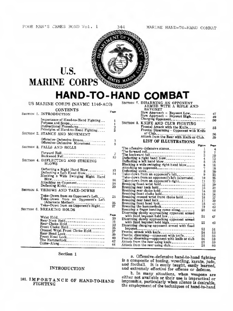 Us Marine Corps - Hand To Hand Combat Text | PDF | Bayonet | Human Anatomy