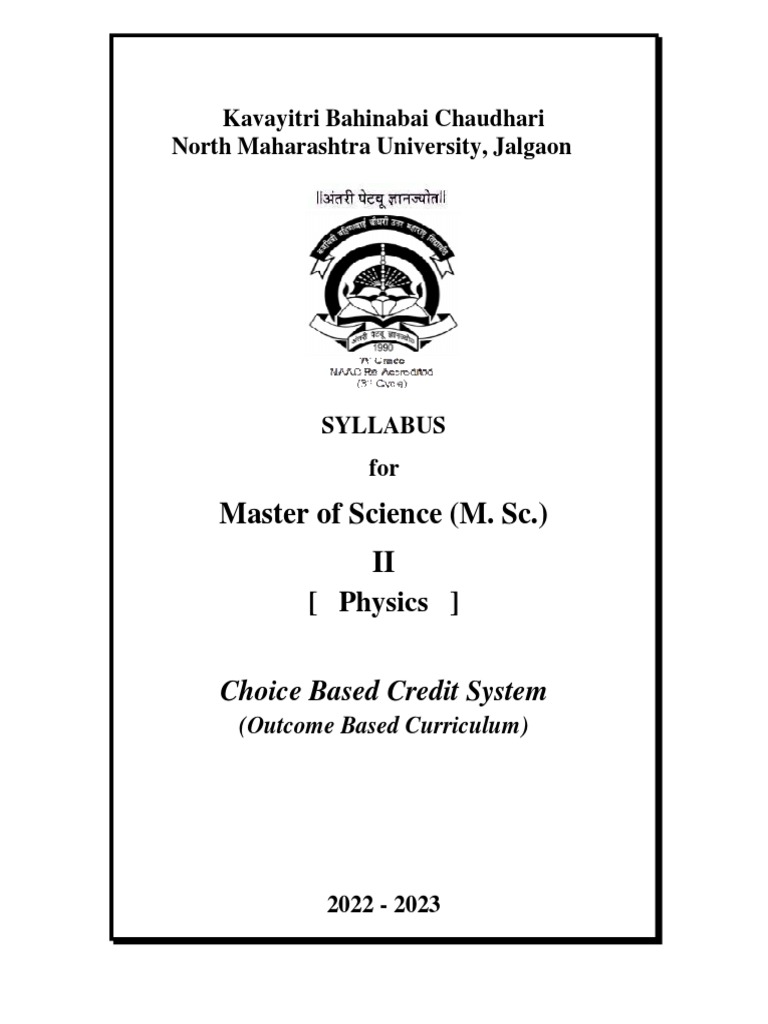 2022-23 M.SC II PHYSICS (CBCS) Syllabus | PDF | Spectroscopy | Loudspeaker