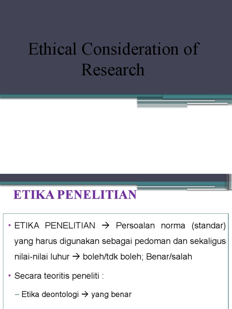 Ethical Consideration of Research | PDF