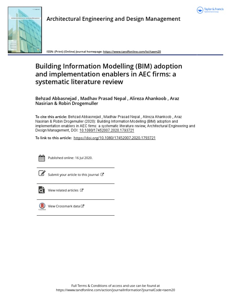 Building Information Modelling (BIM) Adoption and Implementation Enablers in AEC Firms - A ...