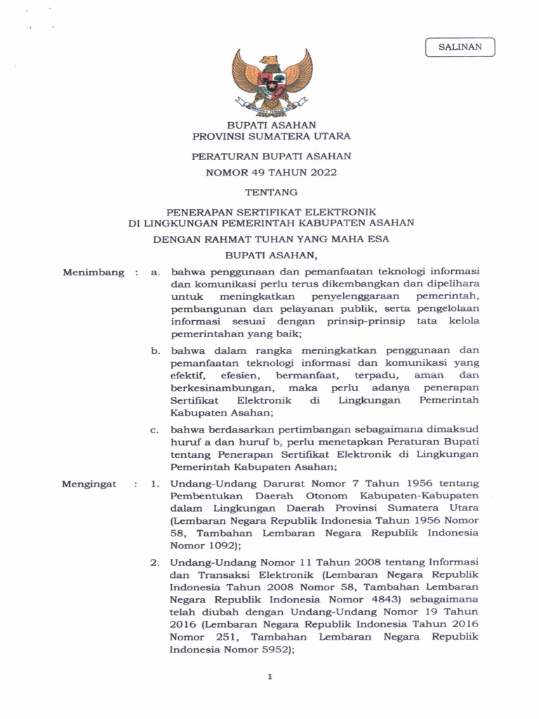 Perbup No 49 THN 2022 | PDF