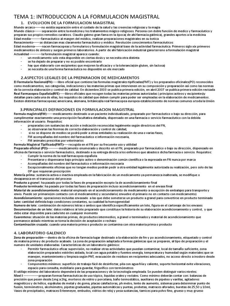 Evolución y Normativa de la Formulación Magistral | PDF | Solubilidad | Farmacéutico