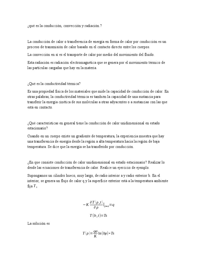Preguntas Termodinamica | PDF | Conduccion termica | Conductividad térmica