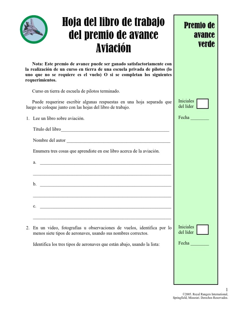 02 Hoja Del Libro de Trabajo - Aviación | PDF | Aeronave | Avión