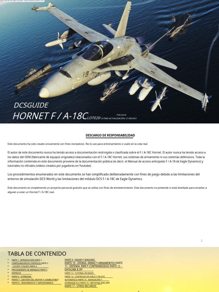 DCS FA-18C Hornet Guide (21!08!2021) Español | PDF | Mc Donnell Douglas F / A 18 Hornet | Avión ...