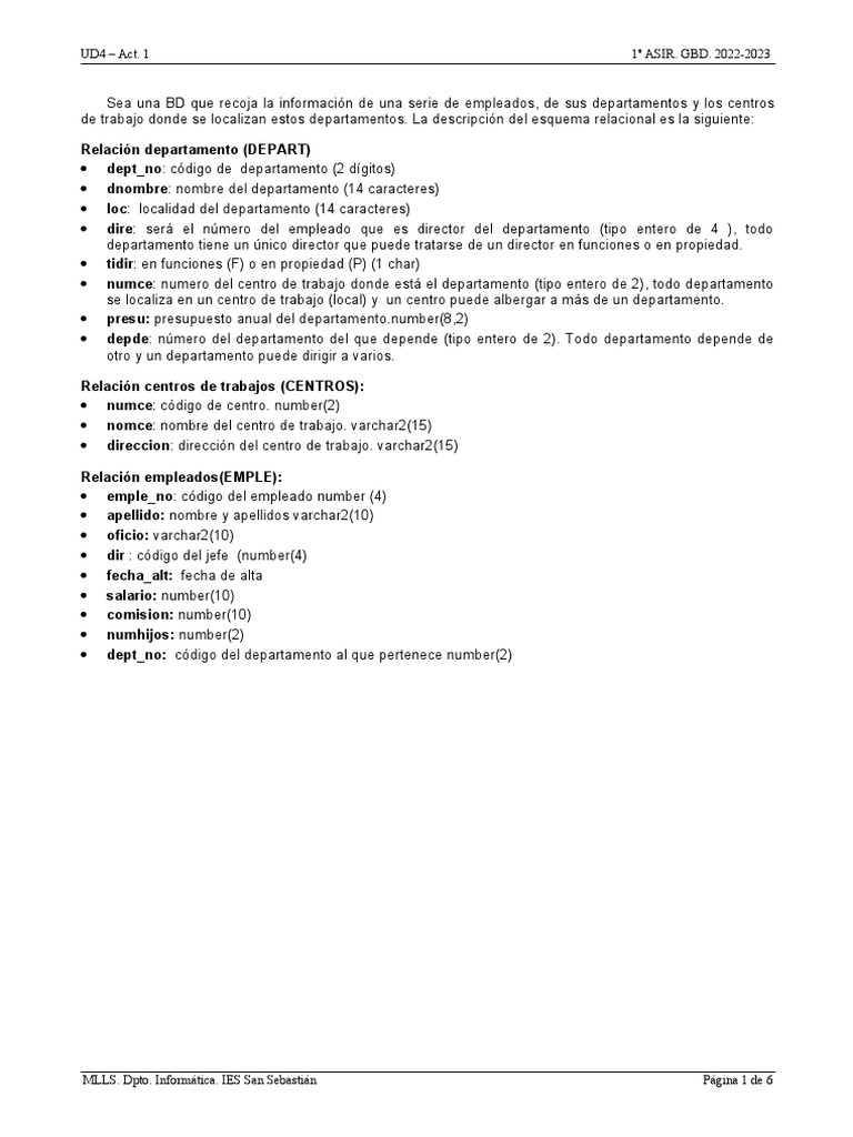 GBD PruebaUD4 1 Eva2 Solución | PDF