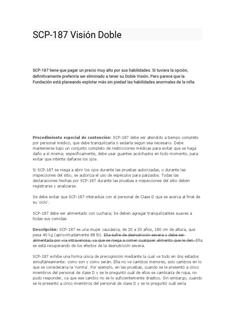 Precognición y Contención de SCP-187 | PDF | Cociente de inteligencia