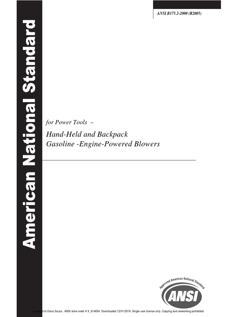 ANSI B175.2-2000 R2005 - Gasoline Leaf Blowers | PDF | Microphone