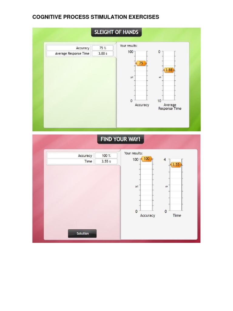 Cognitive Process Stimulation Exercises | PDF