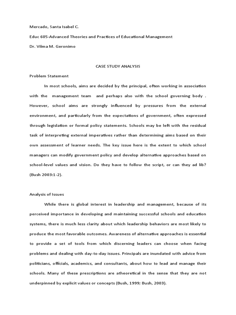 Case Analysis Study | PDF