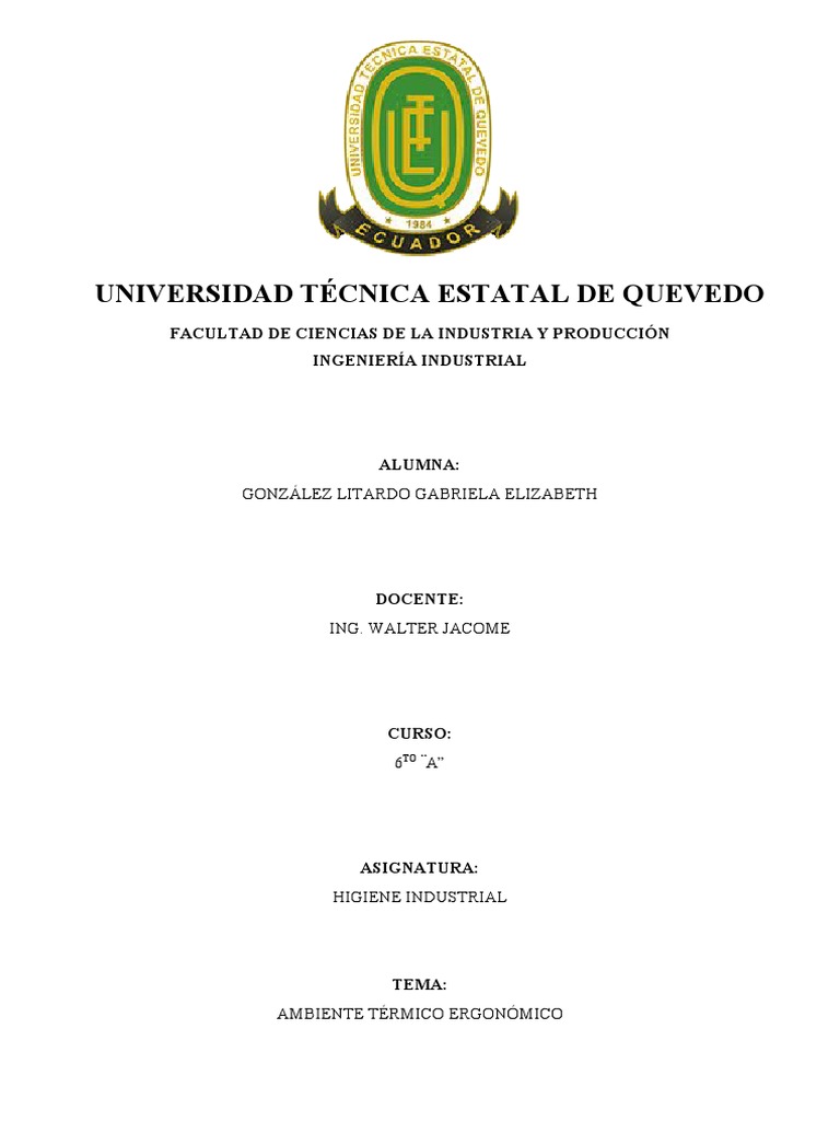 Ambiente Térmico Ergonomía Laboral | PDF | Temperatura | Factores ...
