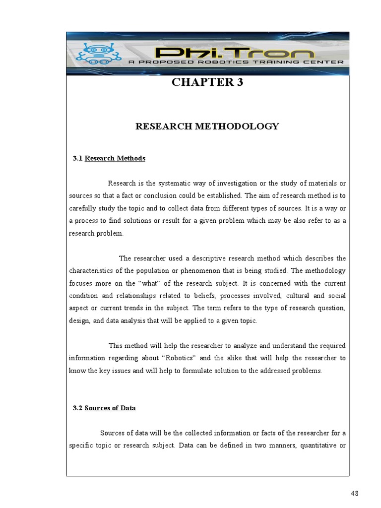 Chapter 3 Phitron Robotics Pdf Methodology Data