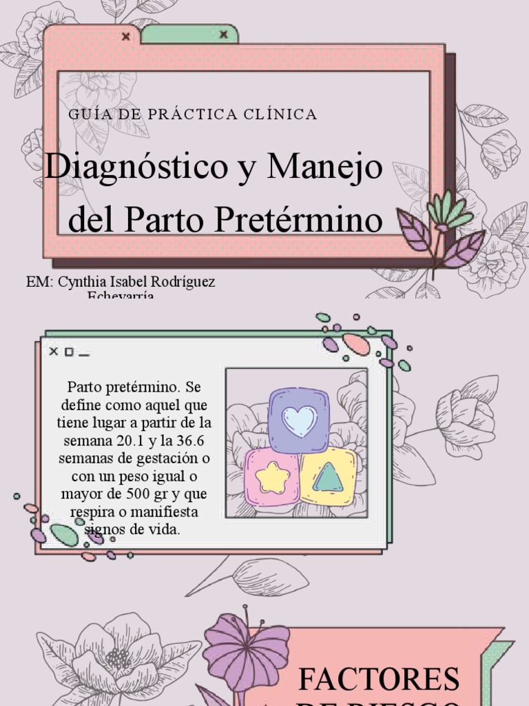 Diagnóstico y Manejo Del Parto Pretérmino | PDF | Parto | Parto prematuro