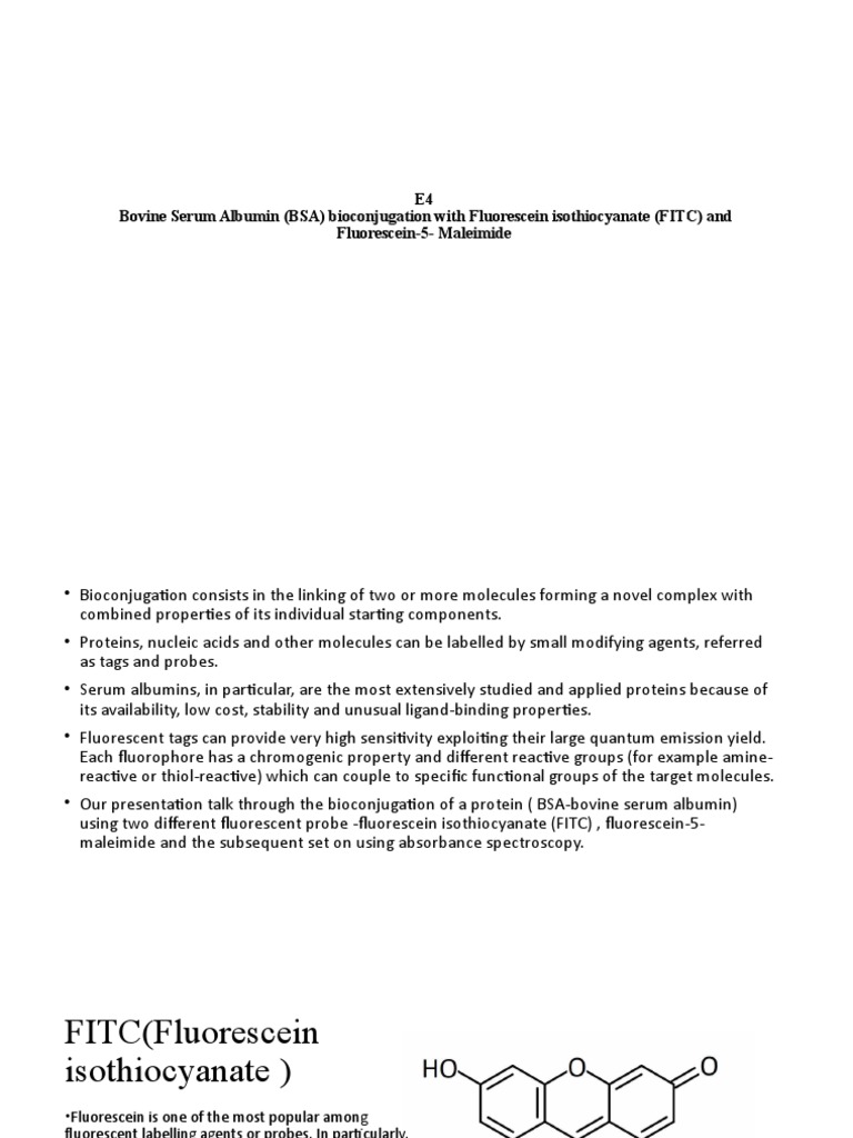 Bsa With Fitc&f5m | PDF | Proteins | Fluorophore