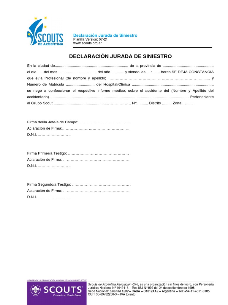 Declaracion-jurada-de-siniestro | PDF