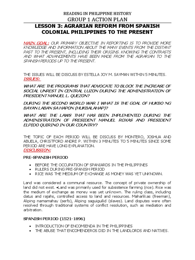 Action Plan RPH | PDF | Leasehold Estate | Philippines