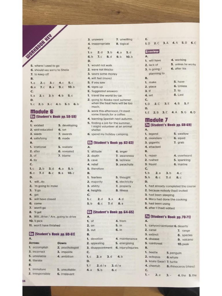 Pioneer Intermediate WB Answer Key-L4 | PDF