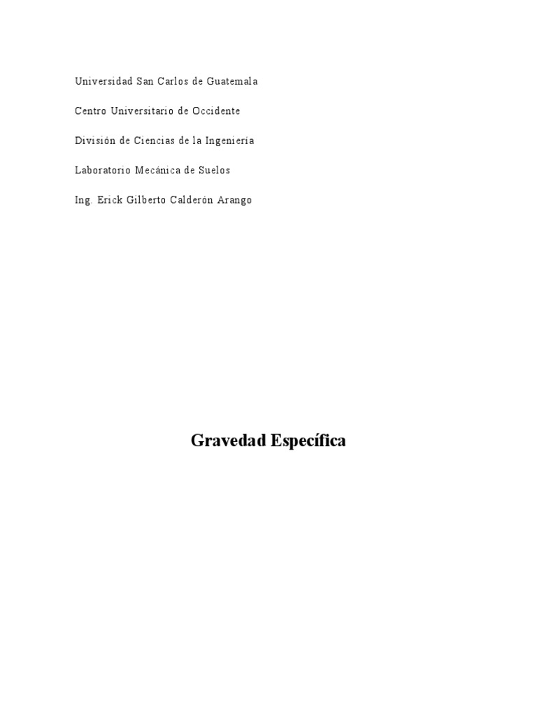Gravedad Especifica | PDF | Densidad | Hormigón