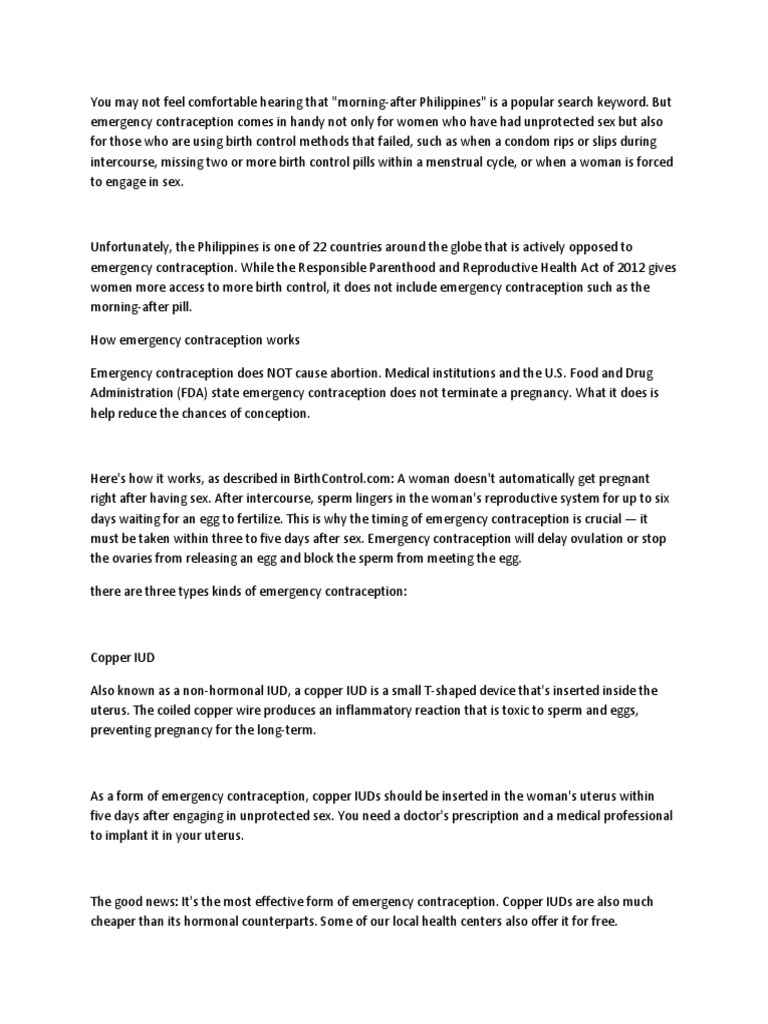 ECPs and IUD Notes | PDF | Birth Control | Combined Oral Contraceptive Pill