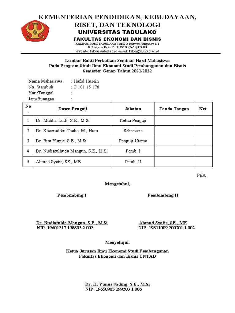Lembar Bukti Perbaikan Skripsi Iesp-1 | PDF