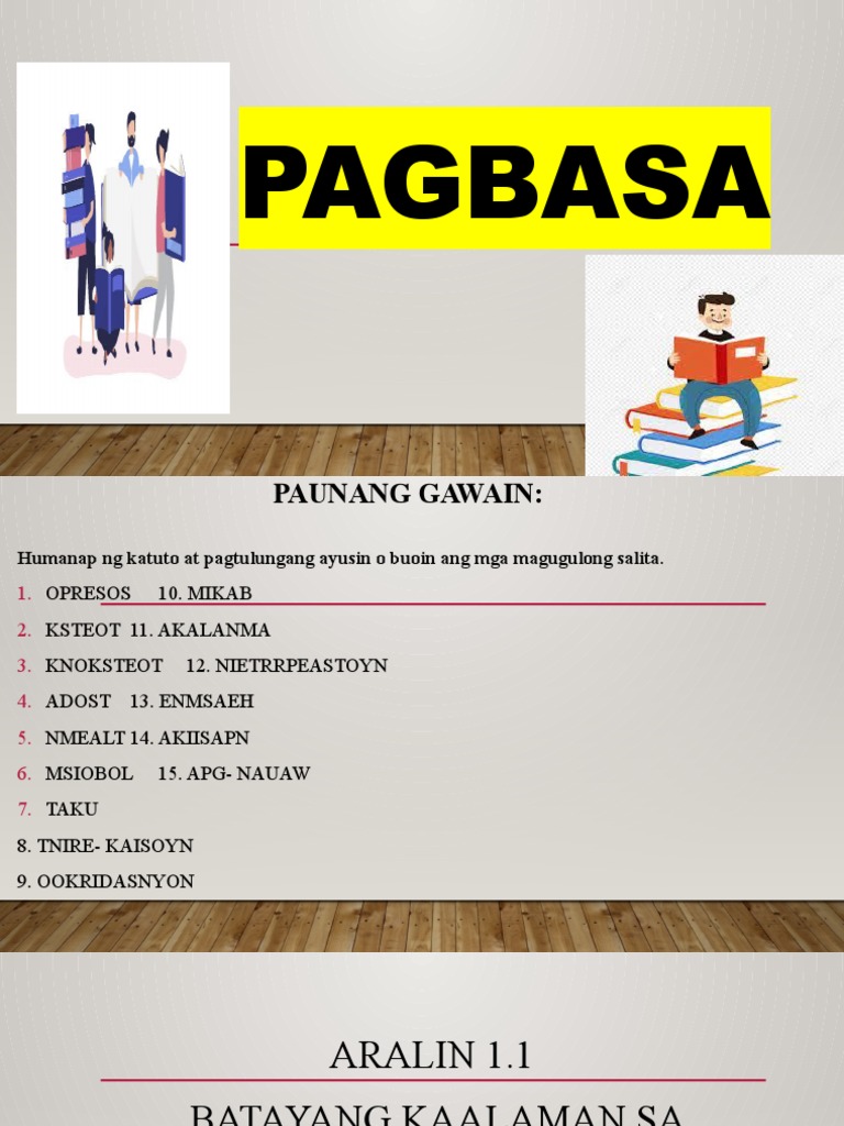 Pagbasa Aralin 1.1 1.2 | PDF