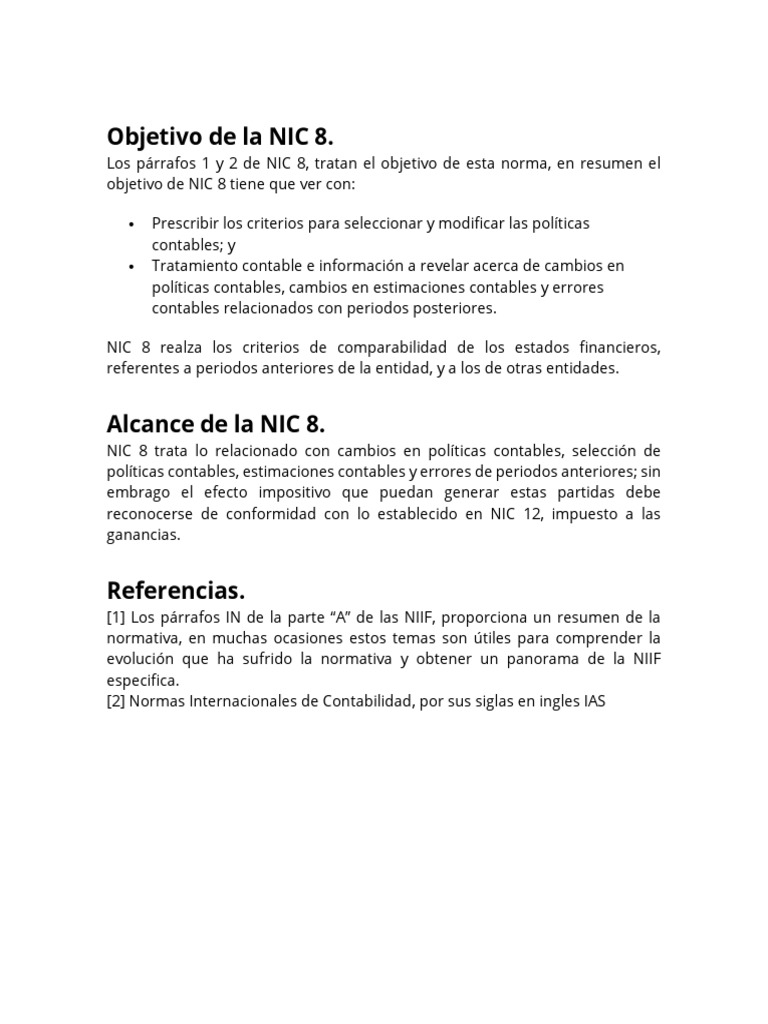 Resumen Nic 8 | PDF | Finanzas y dinero