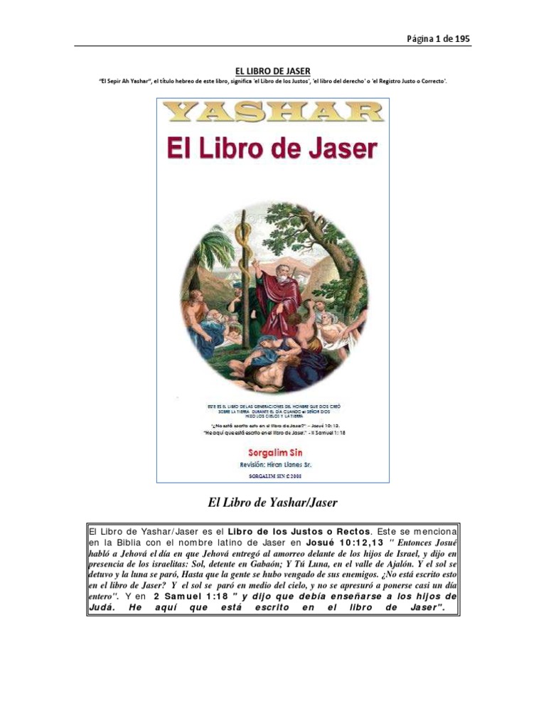 El Libro de Yashar Jaser | PDF | Contenido bíblico | Nombres de Dios en ...