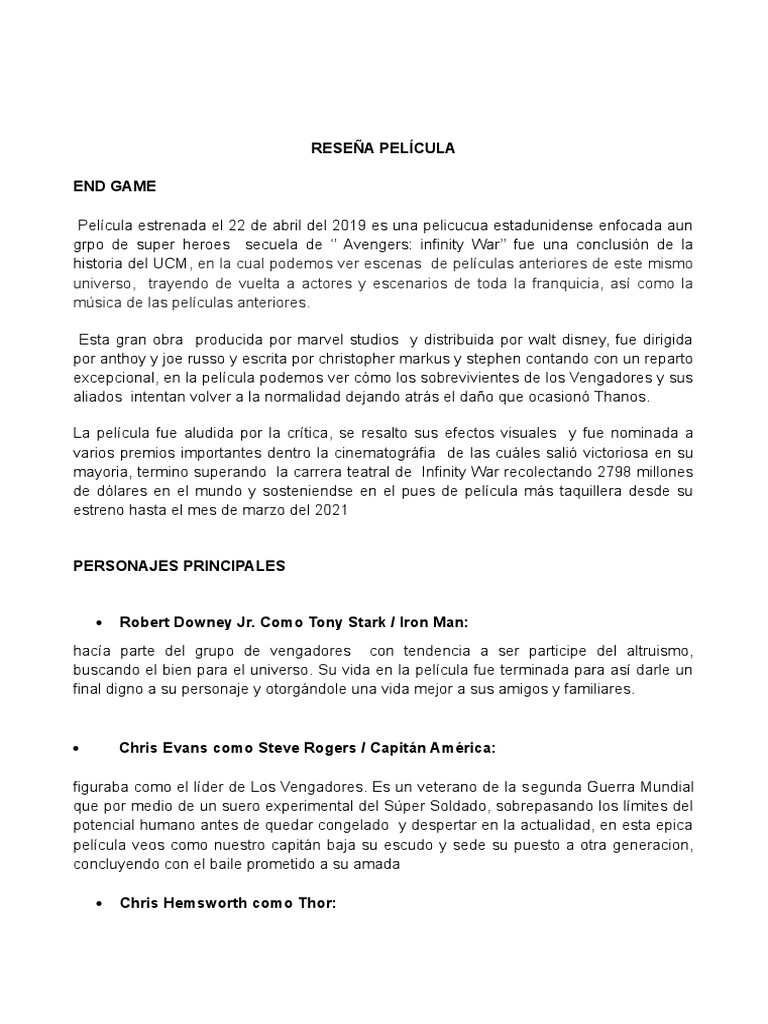 Reseña Película | PDF