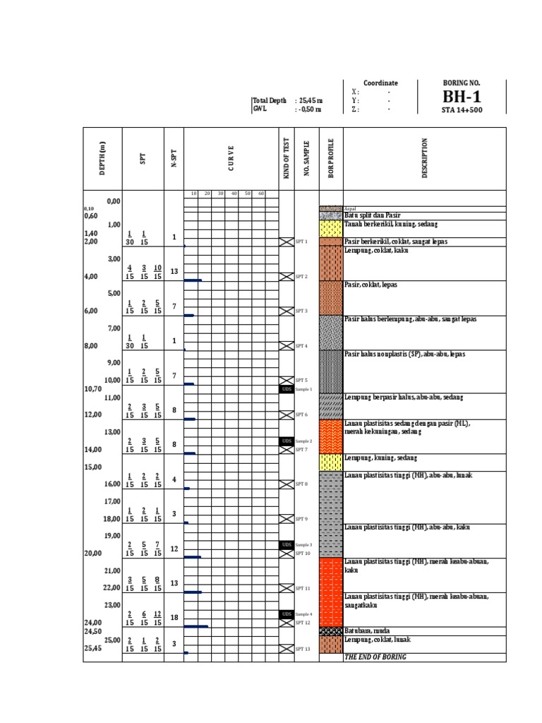 Sampel Data Boring | PDF