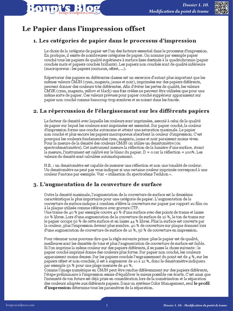 Modification du point de trame en offset | PDF | Impression | Graphisme