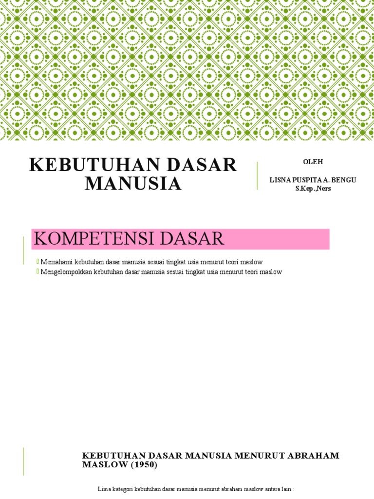 Pertemuan 2 KDM Maslow | PDF