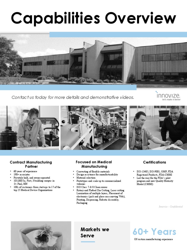 Innovize Capabilities 16038290605063870 | PDF | Automation | Medical Device