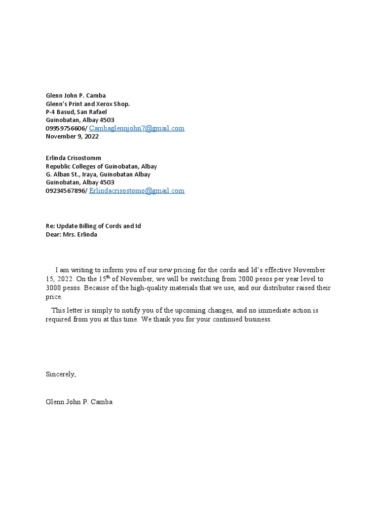 Business Letter | PDF