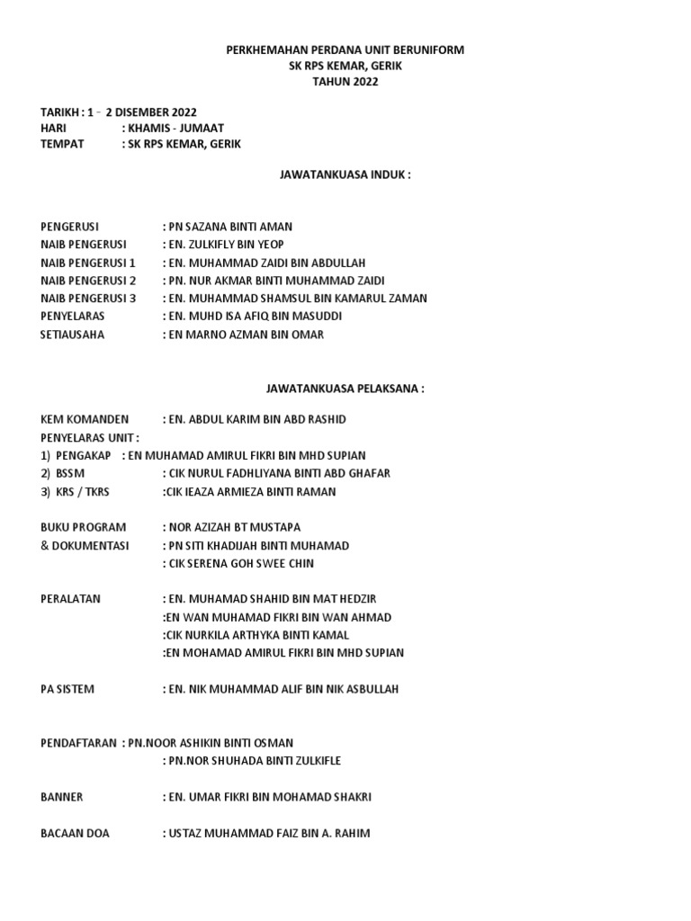 Ajk Perkhemahan 2022.1 | PDF