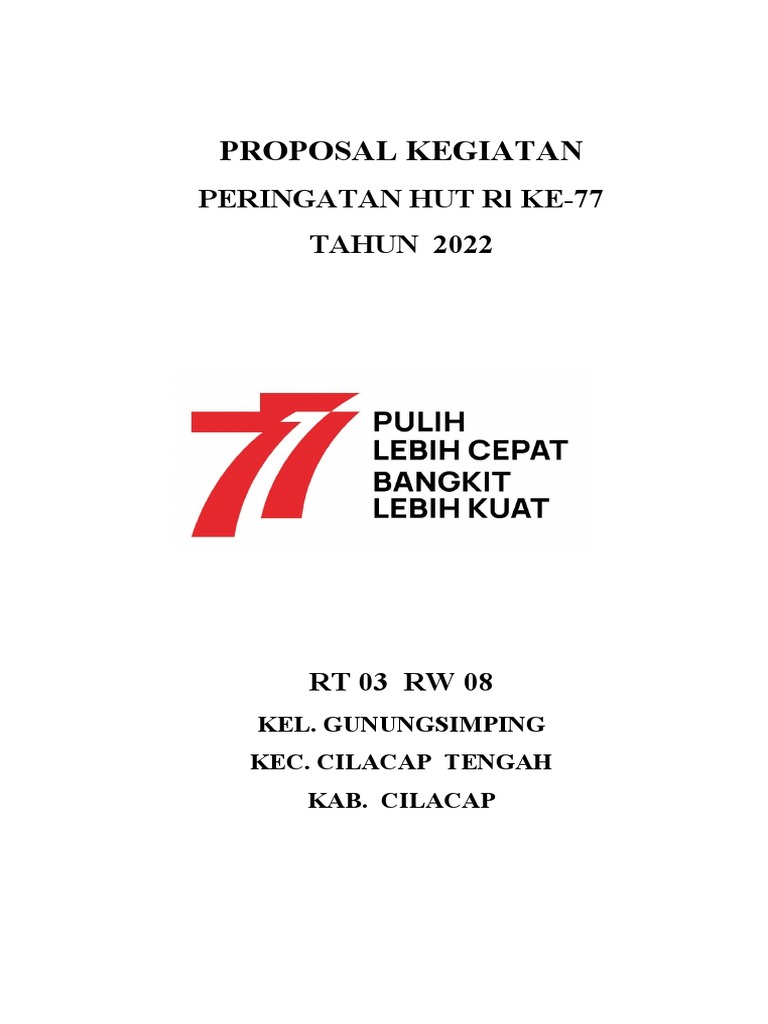 Proposal Kegiatan HUT RI Ke-77 2022 | PDF