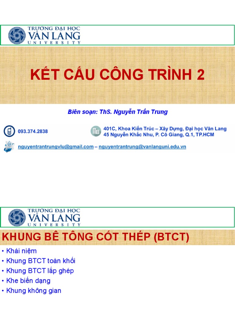 Bai Giang Kcct2 - Khung BTCT | PDF