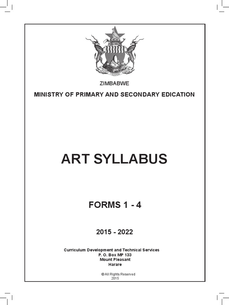 Arts Syllabus Forms 1-4 | PDF | Learning | Critical Thinking