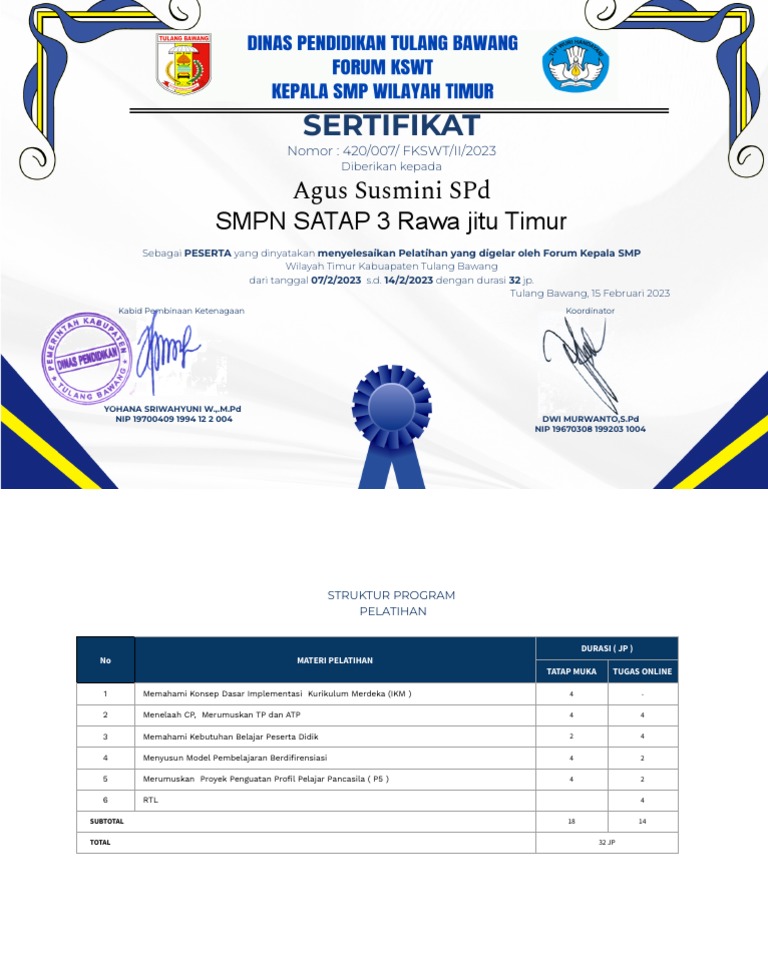 Sertifikat MGMP | PDF