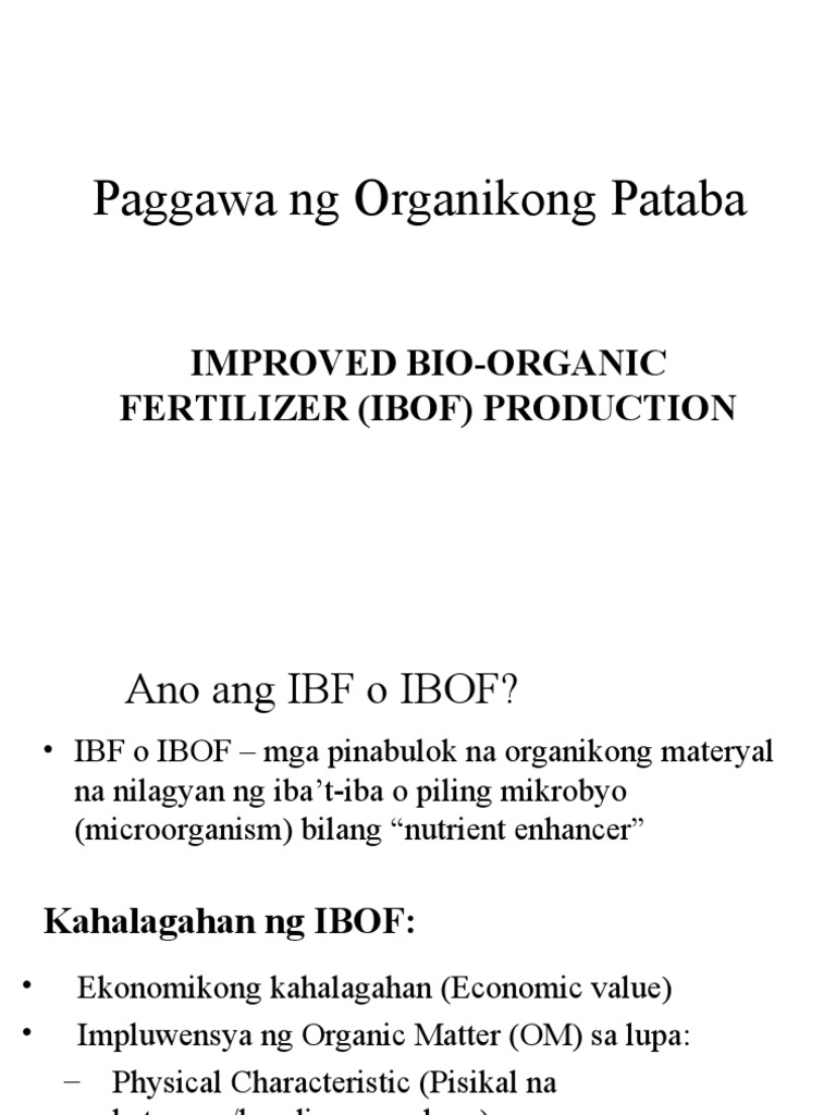 Paggawa NG Organikong Pataba | PDF
