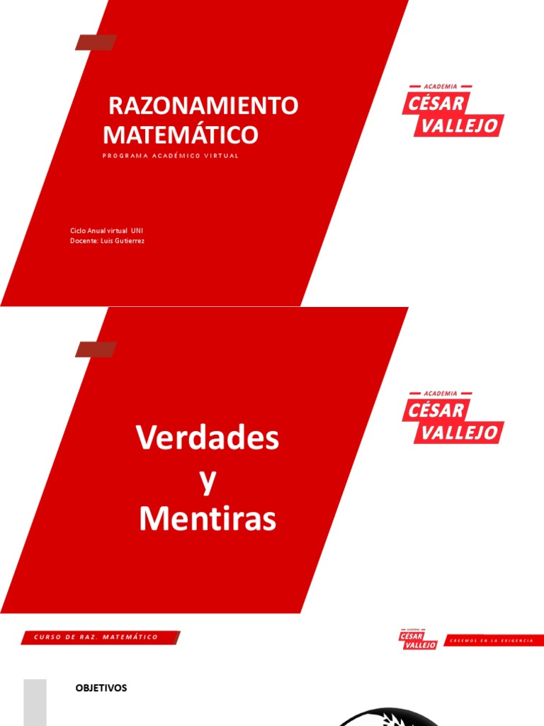 Anual Uni Semana 10 - RM | PDF | Proposición | Verdad