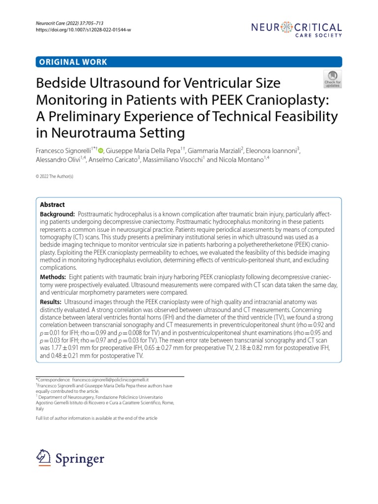 2022 - Bedside Ultrasound For Ventricular Size Monitoring in Patients ...