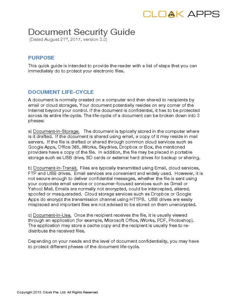 Document Security Guide | Download Free PDF | Encryption | Password