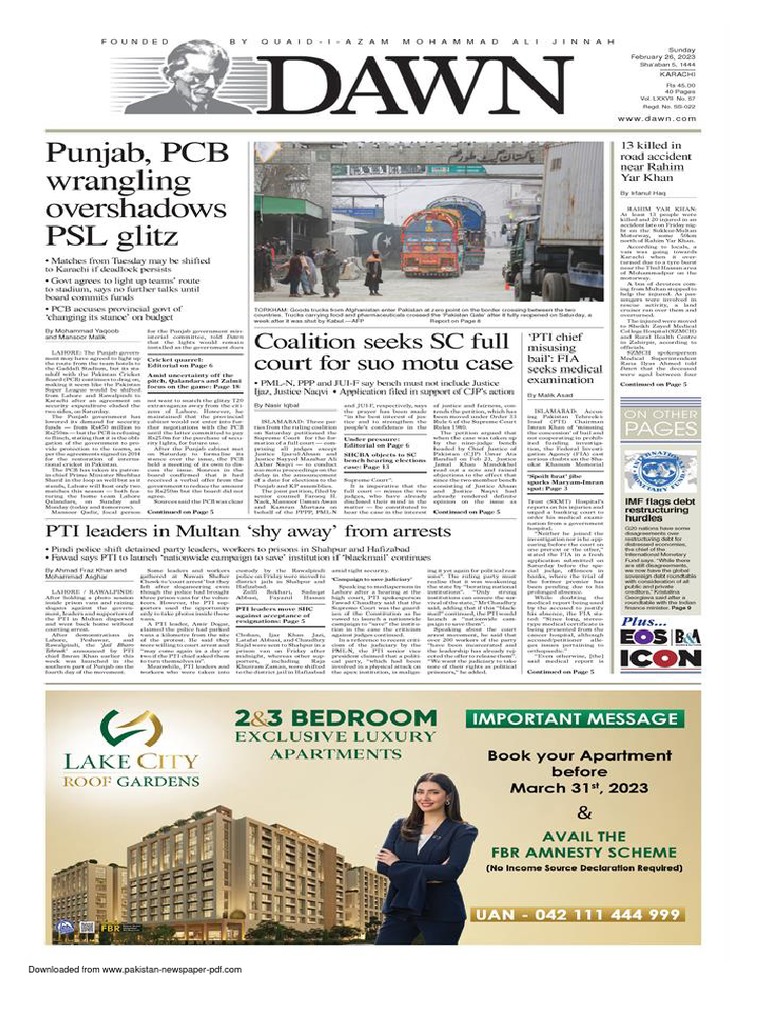 PDF - 02 26 2023 Dawn Newspaper | PDF