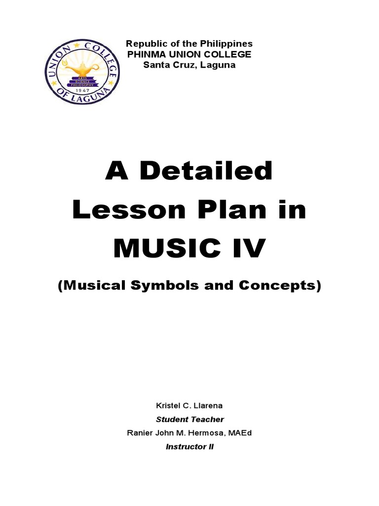 Grade 4 Music Lesson Plan: Symbols & Rhythm | PDF | Lesson Plan | Cognition