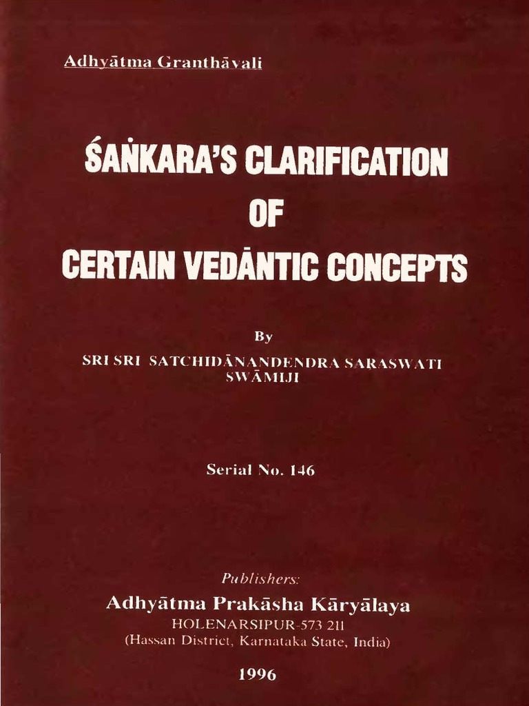 Sankaras Clarification Of Certain Vedantic Concepts Pdf ﾄ Tman