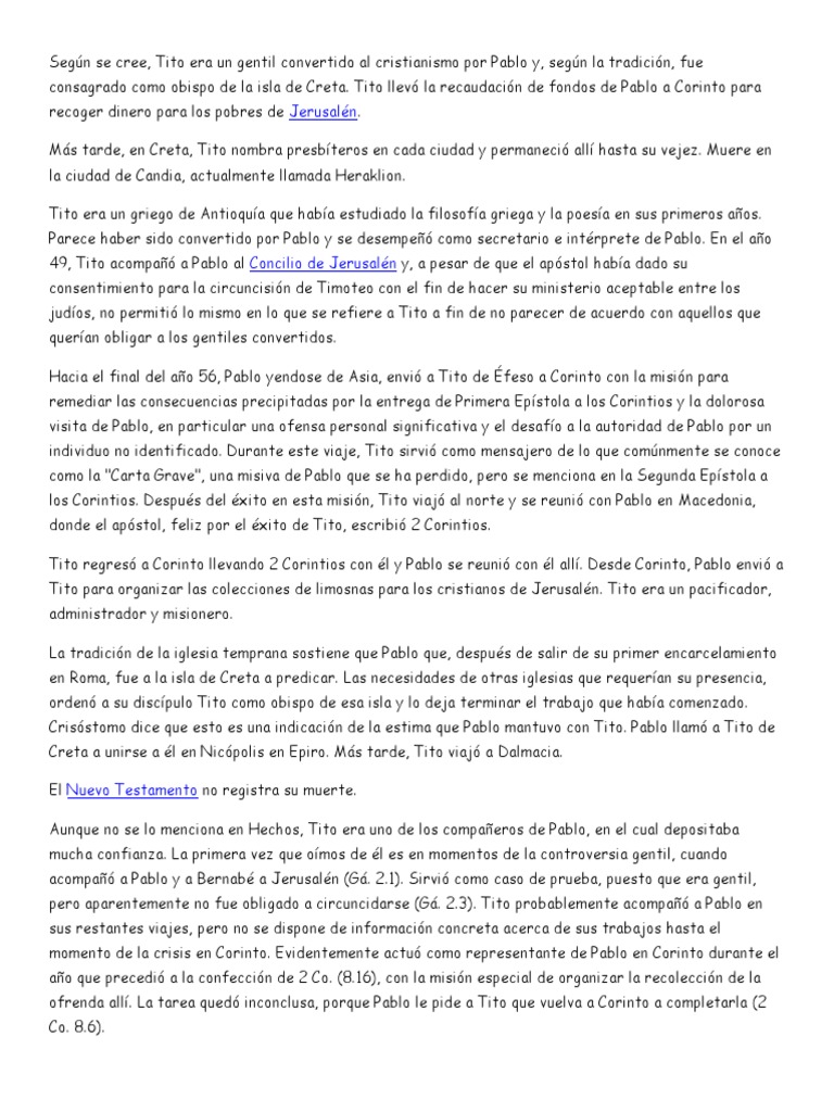 TITO | PDF | Pablo el apóstol | San timoteo