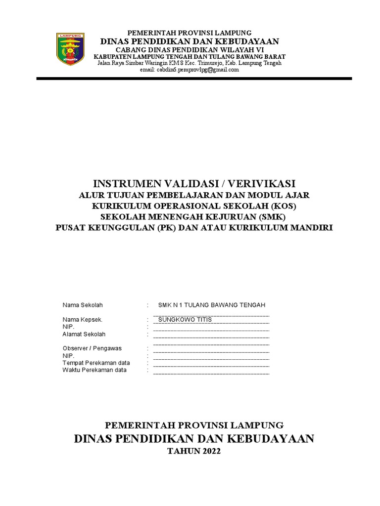 Instrumen Validasi CP Ma SMK Ikm | PDF